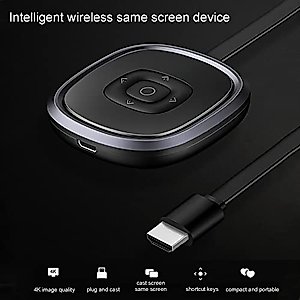WiFi Display Dongle, 2.4G 5G Unique Look Wireless Display Adapter Black Prevent Interference Same Screen 0 Delay for HDTV