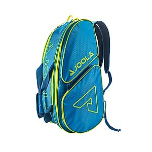 JOOLA Tour Elite Pro Pickleball Bag – Backpack & Duffle Bag for Paddles & Pickleball Accessories – Thermal Insulated Pockets Hold 4+ Paddles - Includes Fence Hook Blue/Yellow