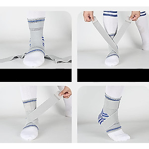 Nipogear Ankle Brace,A Pair Ankle Braces for men/women for Injury Recovery, Joint Pain and More.Ankle Support Brace,Achilles Tendon Support,Eases Swelling. (Grey,M)