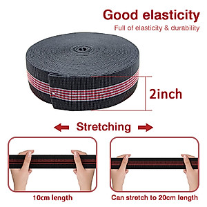 PBNICE Sofa Elastic Webbing Stretch Latex Band Furniture Repair DIY Upholstery Modification Elasbelt Chair Couch Material Replacement Stretchy Spring Alternative Two Inch 2" Wide x Forty Ft 40" Roll