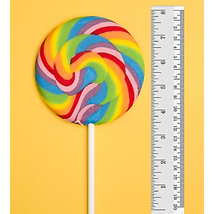 24 Rainbow Lollipops Individually Wrapped Non Broken 12 Large Swirl Lollipop 3" and 12 Large Twisty Pops, Perfect Suckers for Gift, and Holiday Decorations,