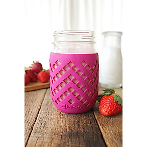 JarJackets Silicone Mason Jar Sleeve - Fits 16oz (1 pint) REGULAR-Mouth Jars | Package of 4 (Multicolor)