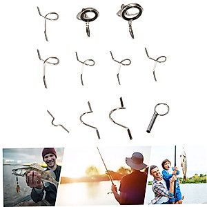 Fly Rod Guides Set, Hard Snake Ring Hook Keeper Fishing Rod Guide Tip Repair Kit Rod Cases & Tubes