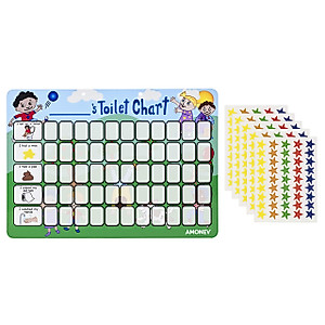 Kids Toilet Training Reward chart and Potty Reward chart for boys and girls Toddlers and young children with 225 star stickers included