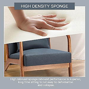 Esright Modern Accent Chairs for Living Room, Mid Century Modern Living Room Bedroom Reading Comfy Lounge Chairs, Small Side Armchair for Bedrooms in Blue