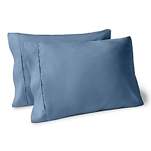 Bare Home Microfiber Pillow Cases - Standard/Queen Size Set of 2 - Cooling Pillowcases - Double Brushed - Coronet Blue Pillowcases 2 Pack - Easy Care (Standard Pillowcase Set of 2, Coronet Blue)
