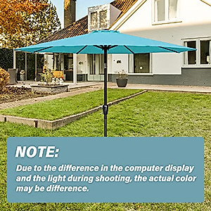 Simple Deluxe 9' Patio Outdoor Table Market Yard Umbrella Replacement Top Cover with 8 Ribs, 9ft Canopy, Turquoise Canopy