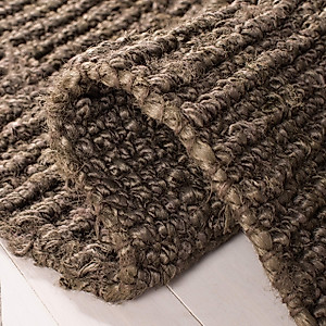 SAFAVIEH Natural Fiber Collection Area Rug - 9' x 12', Brown, Handmade Chunky Textured Jute 0.75-inch Thick, Ideal for High Traffic Areas in Living Room, Bedroom (NF447D)