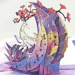 LINSINA Pop up Birthday Cards for Women Men Kids, Thank You Cards Greeting Cards,Anniversary Card, Birthday Day Gifts for Mom (purple)