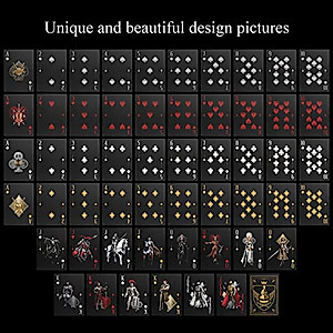 WJPC Waterproof Playing Cards，Plastic Playing Cards,Deck of Cards ，Game and Party Poker Cards (Knight Gold)