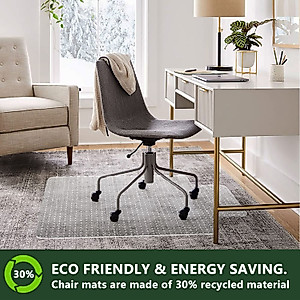 FuturHydro Office Chair Mat for Low Pile Carpet, 48" x 36" Clear Computer Desk Chair Mats for Carpeted Floors, Easy Glide Rolling Plastic Floor Mat (Rectangle)