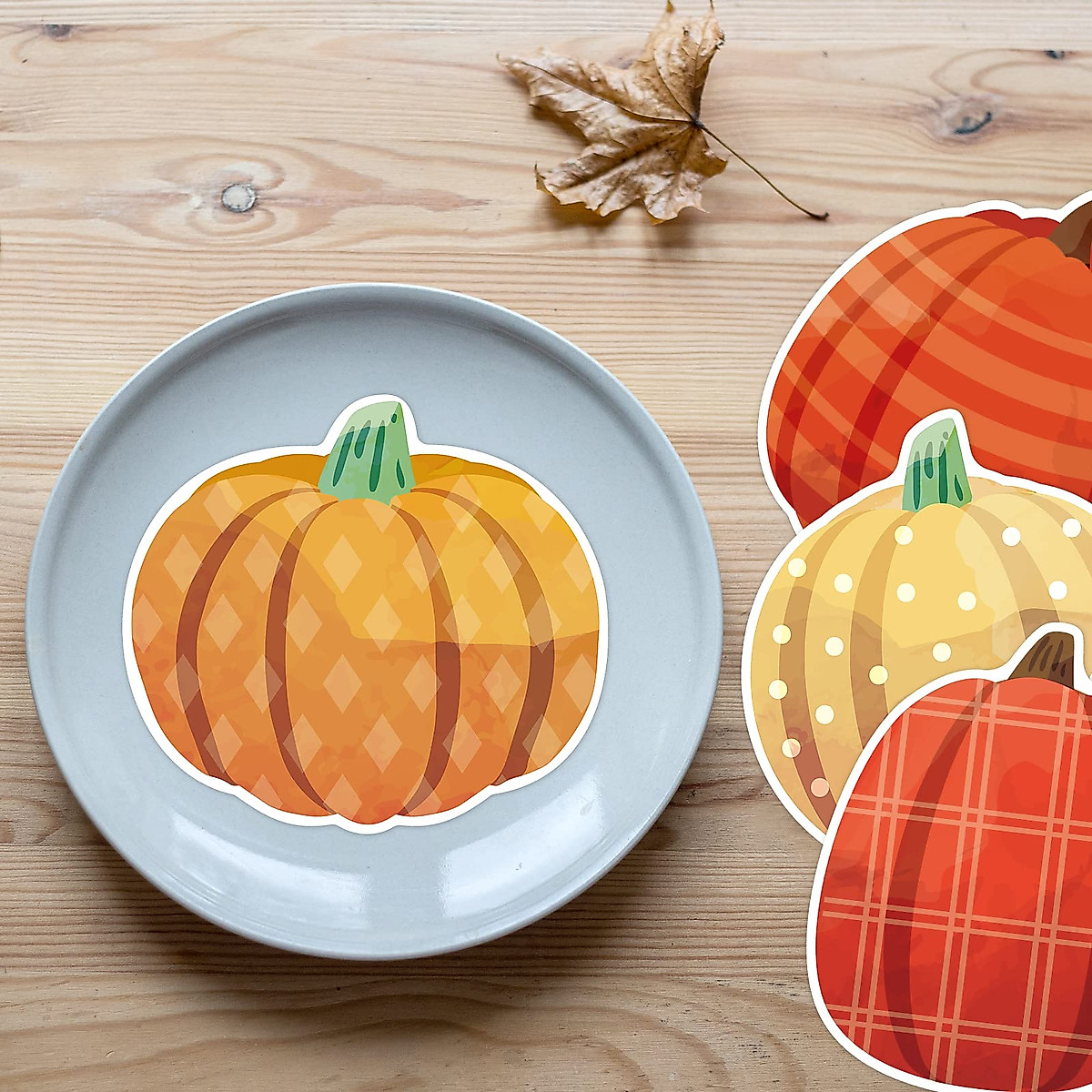 54Pcs Pumpkin Cutouts Fall Watercolor Pumpkin Cut-Outs Thanksgiving Table Place Cards Supplies Halloween Classroom Bulletin Board Set Party Hanging Decorations