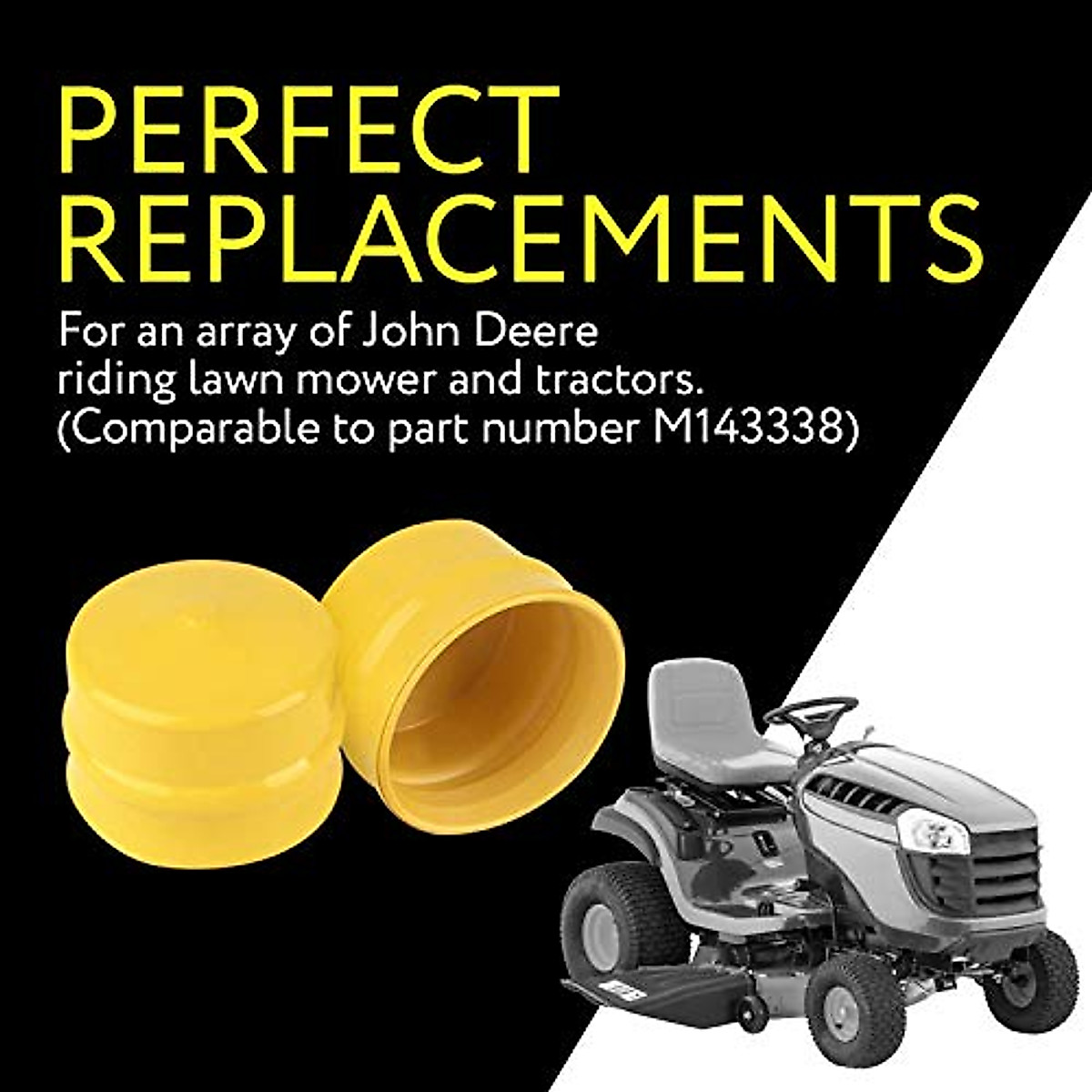 Mission Automotive 4-Pack Axle Cap Bearing Cover - Compatible with John Deere - for Lawn Mower and Lawn Tractor- Compare to M143338 