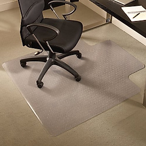 ES Robbins EverLife AnchorBar 45-Inch by 53-Inch Vinyl Chair Mat with Lip for Medium Pile Carpet, Clear