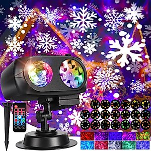 SOLLED Christmas Projector Lights Outdoor 2024 Projector 8-in-1Pattern 20 HD Slides Ocean Wave Light 10 Color Waterproof and Remote Control Timer, Holiday Projector for New Year Party Decorations