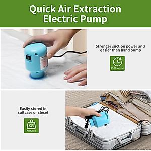 Vacuum Storage Bags with Electric Pump Set 8-Pack Large Vacuum Seal Bags for Clothing Vacuum Bags for Travel Packing and Home Bedding Blankets Organization