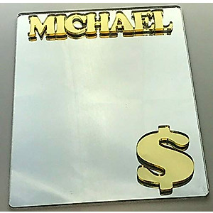 Money Dollar Sign Locker Mirror Personalized Back to School Magnetic Custom Locker Decor Cheerful Personalized Inside of Locker Organizer Accessory, Refrigerator Magnet, Quality and Fun in One!