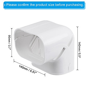 PATIKIL 5" PVC Decorative Line Cover, 90°Elbow Tubing Parts Accessories for Air Conditioner Central AC Heat Pump, White