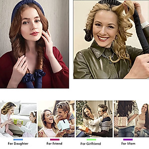 Heatless Hair Curlers For Long Hair, No Heat Silk Curls Headband You Can To Sleep In Overnight, Soft Foam Hair Rollers, Curling Ribbon and Flexible Rods for Natural Hair (Leopard)