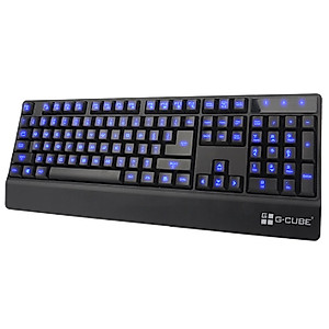 G-CUBE Illuminate Backlit Gaming Keyboard (Blue and White LED)
