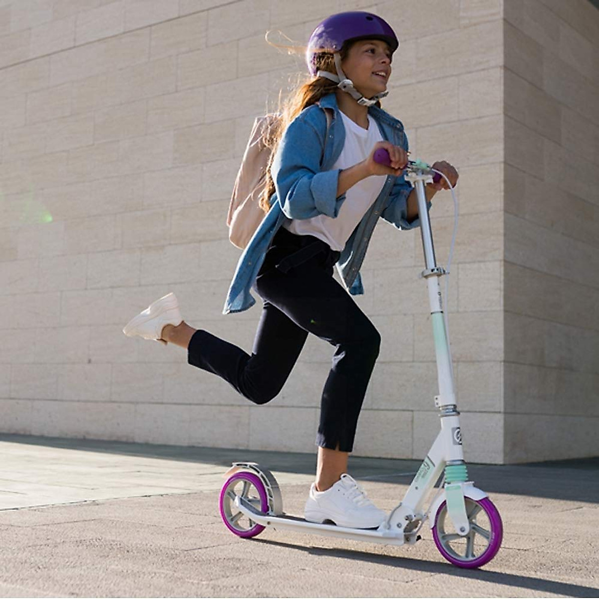 ygqtbc Adult Scooter 2019 Upgraded Kick Scooter Height-Adjustable Foldable Dual Suspension Rear Fender Brake Lightweight Aluminium Alloy Commuter 220lb Max Load Big Wheels Scooter for Adults Teens Kid