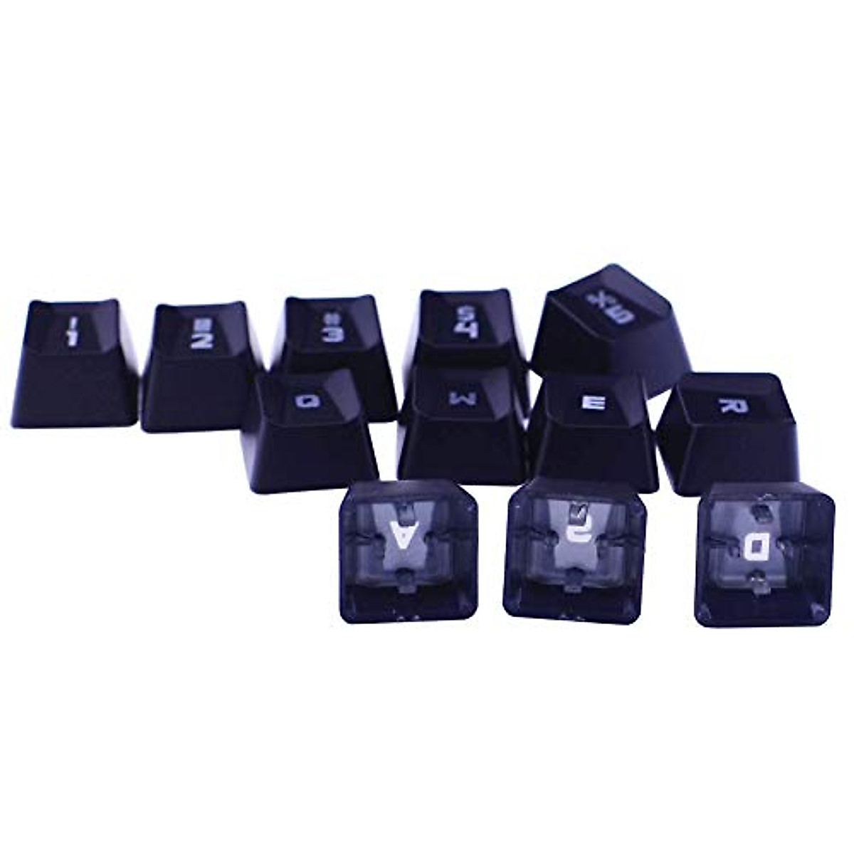 yue Performance Gaming keycaps Replacement for Romer-G Switch Logitech G310 G413 G613 G810 K840 G910 Mechanical Keyboard (Bump 12 Keys, Black)