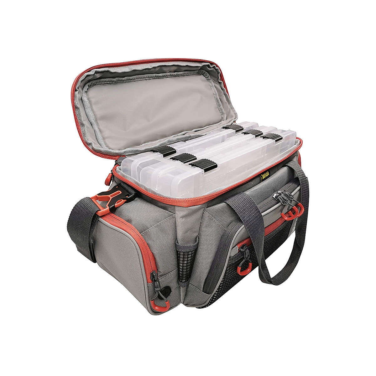 Evolution Outdoors FL30006: 5007 Pro-Angler Zerust Tackle Bag (Grey/Red) - Includes 3 Trays
