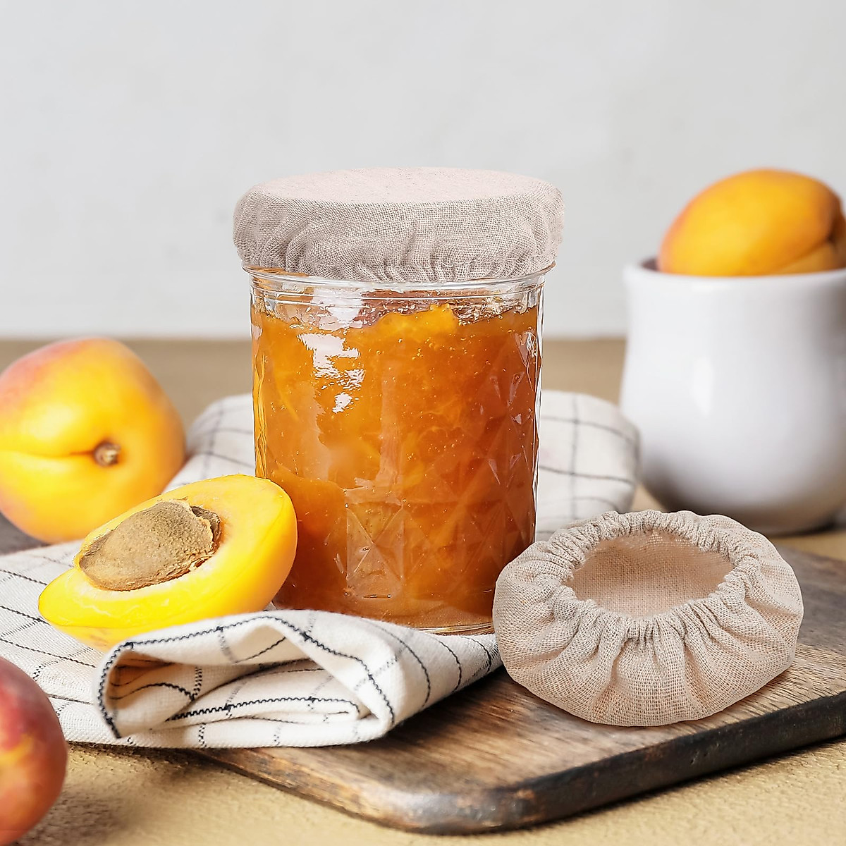 Reusable Fabric Bread Fermentation Cover, Heat Preservation to Increase Fermentation Cover for Bread Rising Sourdough Bread Proofing Cover Sewn Cloth Cover for Sourdough Starter（5 Pack）