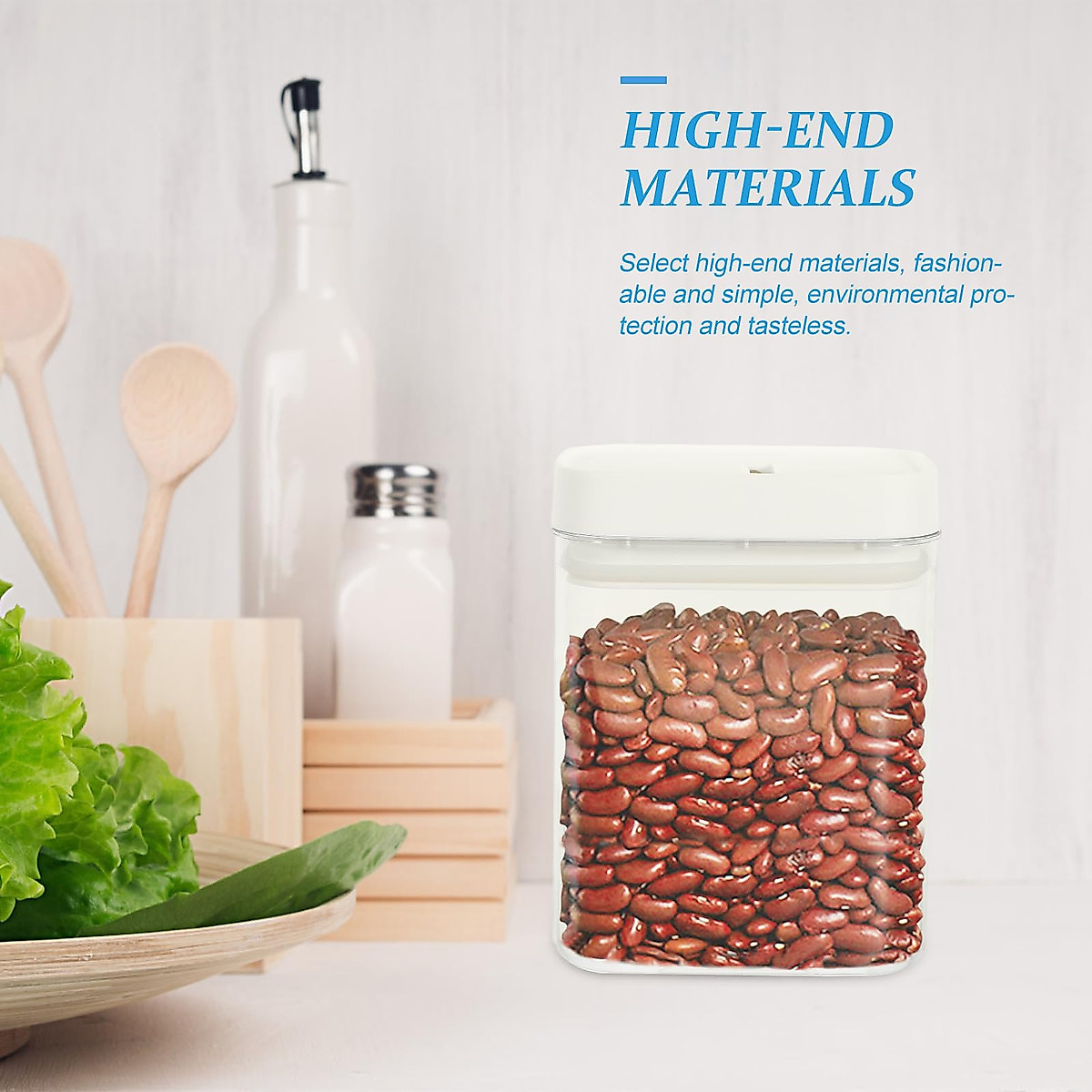 PRETYZOOM Airtight Food Storage Container 800ml Rectangle Sealed Storage Box Kitchen Dry Food Organization Grains Keeper Plastic Cereal Dispensers