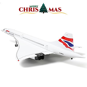 NUOTIE 1:125 Concorde Airplane Model Pre-Build Diecast Aircraft Model Kits Aircraft Simulation Model Display Model Collection or Gift(British Airways)