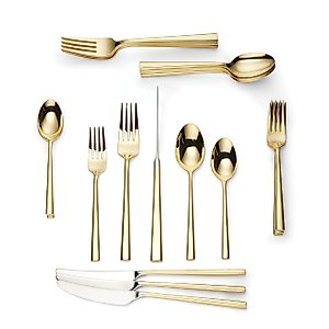 Kate Spade New York Malmo Gold 20-Piece Flatware Set, 4.30 LB, Metallic