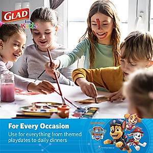 Glad for Kids Paw Patrol Emoji Paper Plates|Paw Patrol Plates for Kids|Heavy Duty Disposable Paper Plates for All Occasions|Paw Patrol Emojis 8.5" Round Plates 20ct|Kids Plates, Disposable Plates