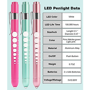 MEUUT 3 Pack Pen Lights for Nurses with 6 Batteries – Medical Penlights Nurse Accessories for Work, Perfect Nursing Student Essentials Medical Supplies for Nurses Doctors EMT Trauma