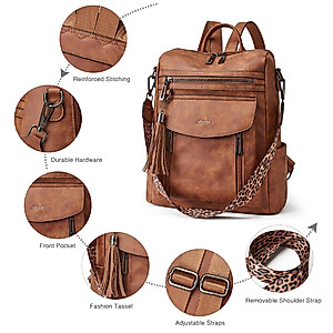 Shrrie Backpack Purse for Women Fashion Leather Backpack Purse Designer Travel Backpack Convertible Shoulder Bag with Wristlet