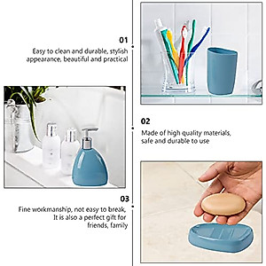 4pcs Farmhouse Decor Toothpaste Home Suit Acrylic Dispenser, Holder, Restaurant, Accessory Bathroom and Vanity Toothbrush Soap Accessories, Hotle Tumbler Bottle Dish Dispenser