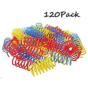 Tamu style Cat Spring Toys (120 Pack), Plastic Coils for Swatting, Biting, Hunting, and Active Healthy Play, Colorful 2 Inch Spirals
