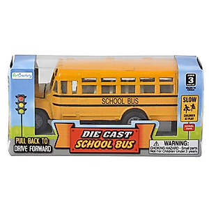 ArtCreativity Diecast Yellow School Bus for Kids, 4.75 Inch Classic School Bus Toy with Pullback Mechanism, Durable Diecast Metal, Party Favors, Best Birthday Gift for Boys and Girls