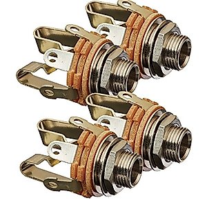 Switchcraft Type 12B (Pack of 4) Stereo 3-Conductor Input Jack, 1/4", Double Open Circuit,Made in USA