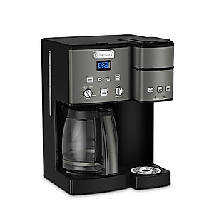 Cuisinart SS-15BKSP1 Coffee Center 12-Cup Coffeemaker and Single-Serve Brewer with 3-Serving Sizes: 6oz, 10oz and 12oz, Black/Stainless Steel