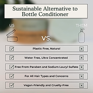 Zero Waste MVMT Conditioner Bar | Peppermint + Eucalyptus | Eco-friendly Conditioner with Travel Container | Natural Salon Quality Conditioner, Zero Waste & Plastic Free