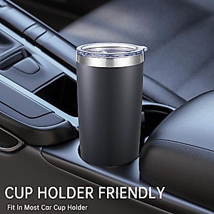 Cool Yoleb 20 oz Tumblers Bulk Stainless Steel Tumbler with Lid Double Wall Vacuum Insulated Coffee Mug 20oz Powder Coated Cup for Hot and Cold Drinks (Black, 12 pack)