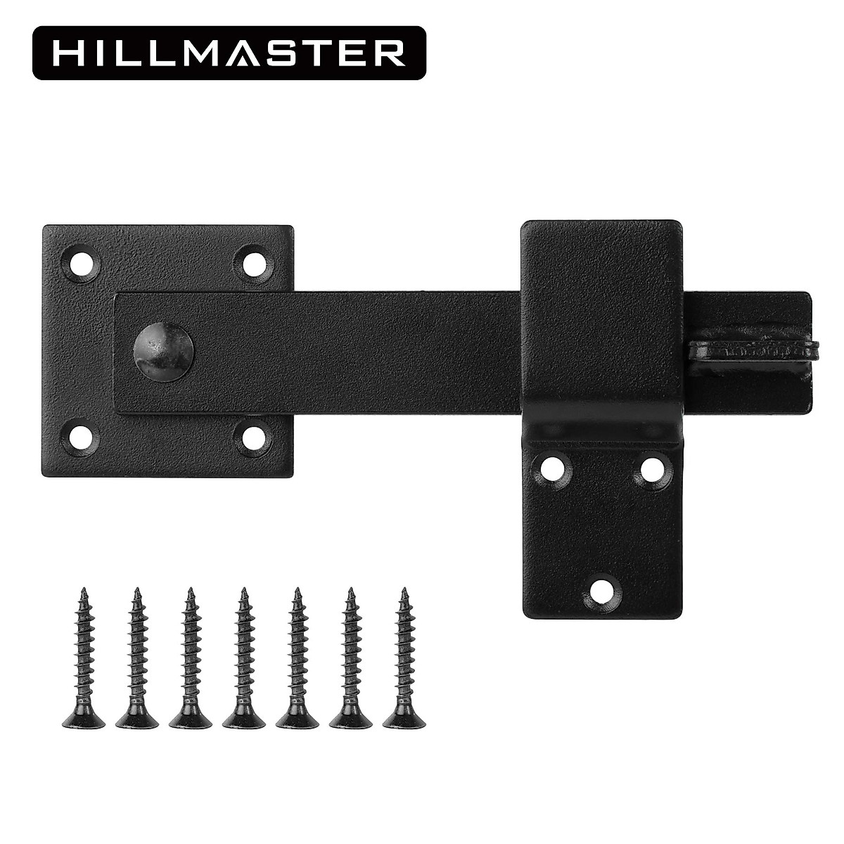 HILLMASTER Sturdy 6" Farm Flip Fence Gate Latch, Barn Door Lock Flip Latch Hardware, Rustic Gate Lock for Cabinet, Shed, Sliding Doors, Matte Black
