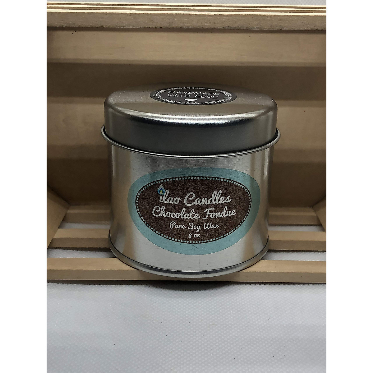 Chocolate Fondue 8 oz Tin Jar Pure Soy Wax Candle Hand Poured in the USA