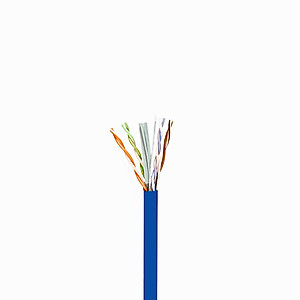 Infinity Cable Cat6e Plenum 600MHz CMP 23AWG UTP, 1000 Feet, Solid 100% Pure Copper, UL Certified, Easy to Pull (Reelex II) Box, Blue