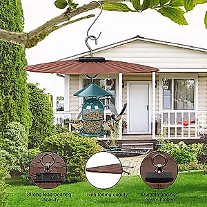 Bird Feeder Baffle with Solar Lamp, Wide Diameter Hummingbird Feeders Covers,Weather Guard Protect Feed from Sun and Bird Seed Dry,for Hanging Bird Feeders Guard-13inches
