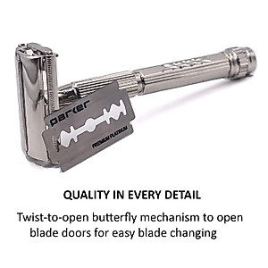 Parker Model 60R Safety Razor and 5 Parker Platinum Razor Blades