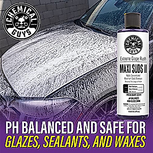 Chemical Guys CWS 1010 64 Maxi-Suds II Foaming Car Wash Soap (Works with Foam Cannons, Foam Guns or Bucket Washes) Safe for Cars, Trucks, Motorcycles, RVs & More, 64 fl. Oz (Half Gallon), Grape Scent