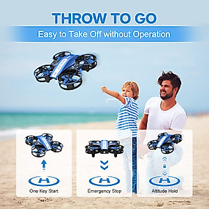NEHEME NH330 Drone for Kids and Beginner, Mini Drone with Auto Hover, Headless Mode, 3D Flip and Throw to Go, Kids Toys Gift RC Quadcopter with Propeller, Easy to Fly Toys Drone for Boys Girls