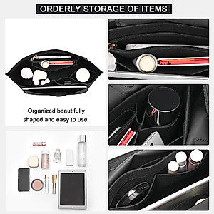 LOUKAYCCI Felt Purse Organizer Insert for Longchamp Le Pliage L Handbag Insert (Large, Black)