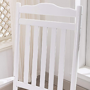 BplusZ Outdoor Rocking Chairs Set of 2 Patio Rocker Furniture for Porch Garden Lawn Indoor Classic Arm Chairs White